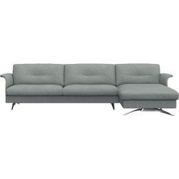 Ecksofa FLEXLUX, B:305cm H:81cm T:158cm, blau, 62% Polyester/17%Baumwolle/14%Viscose/7%Leinen, Wohnzimmer, Sofas, "Glow, super bequem durch