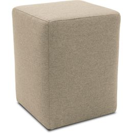 Polsterhocker DOMO collection, B:38cm H:47cm T:38cm, beige, 100% Polyester, Hocker, "700012 B/T/H: 38/38/47 cm", in 2 Wochen lieferbar, in vielen