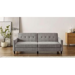 3-Sitzer DOREL HOME, B:203cm H:83cm T:83cm, grau, Sofas, "Hartford II", Bettfunktion, Rückenlehne 2-teilig, 3-fach verstellbar, Sitzhöhe 43 cm