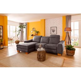 Ecksofa Home Affaire, B:264cm H:86cm T:170cm, braun, Luxus-Microfaser Florence (100% Polyester);Struktur fein (100% Polyester);Luxus-Microfaser