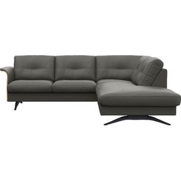 Ecksofa FLEXLUX, B:236cm H:81cm T:224cm, grau, 100% Echteder, Wohnzimmer, Sofas, "Glow, super bequem durch hochwertigem Sitzaufbau mit Federkern,