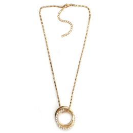 Damen Kette mit Anhänger "Noelle", gold, Basic, Collezione Alessandro, Metall, Halsketten, mit Glassteinen
