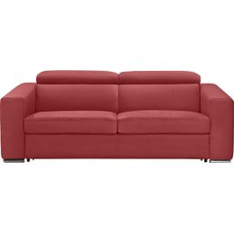 Schlafsofa Egoitaliano, B:226cm H:97cm T:103cm, rot, Luxus-Micofaser Lederoptik (100% Polyester) ist ein neues technisches Gewebe mit einem visuellen