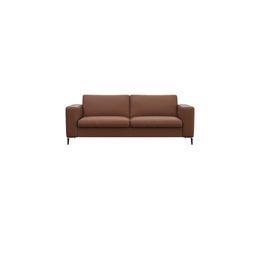 2,5-Sitzer FLEXLUX, B:196cm H:85cm T:92cm, braun, 100% Echteder, Sofas, "Fiore, superbequemer Sitzkomfort durch Kaltschaum im Sitz", breite