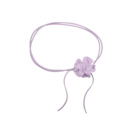 Damen Tailleng&uuml;rtel "Bl&uuml;te", lila, Basic, Collezione Alessandro, unifarben, Leder, G&uuml;rtel, Lederband mit echt Leder Bl&uuml;te