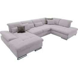 Wohnlandschaft, B:365cm H:80cm T:225cm, silber, SET ONE BY Musterring, Sofas, "SO 4100 komfortable Federkernunterfederung, inkl.