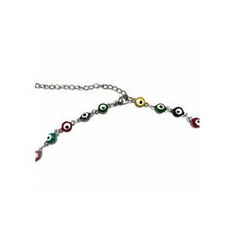 Firetti Damen Collier "Schmuck Geschenk Halsschmuck Halskette Ankerkette Evil Eye/Böser Blick", Edelstahl, L: 37 B: 2mm, bunt, Edelstahl, B:2mm,