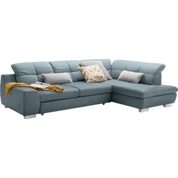 Ecksofa, B:292cm H:89cm T:212cm, blau, SET ONE BY Musterring, 100% Polyester, Wohnzimmer, Sofas, "SO 1200 inkl. Sitztiefen- & Rückenverstellung für