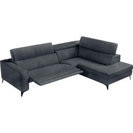 Ecksofa Egoitaliano, B:269cm H:96cm T:203cm, grau, Wohnzimmer, Sofas, "Edith, Designsofa mit hohem Sitzkomfort, L-Form", inkl. elektrischer