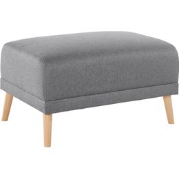 Polsterhocker Home Affaire, B:86cm H:45cm T:60cm, grau, 100% Polyester, Hocker, "Granbo", passend zur Polsterserie "Granbo", Federkern