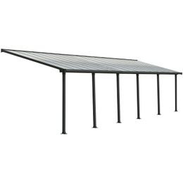 Terrassendach, B:980cm T:295cm, grau, PALRAM - CANOPIA, Aluminium, Polycarbonat (PC), Terrassen&uuml;berdachungen, "Olympia 3x9.71", BxT: 980x295 cm