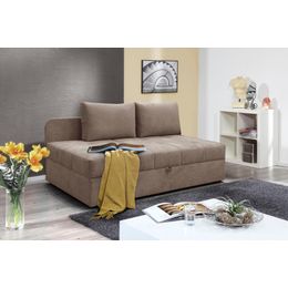 Schlafsofa Alina, B:201cm H:73cm T:95cm, braun, Struktur fein XBO (100% Polyester), Kinderzimmer, Sofas, "Marla", inkl. Stauraum und 2 Rückenkissen