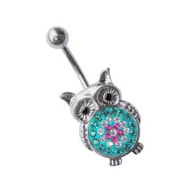 Adelia&acute;s ADELIA ́S Damen Bauchnabelpiercing "Piercing Piercing Bauchnabelpiercing", bunt, Titan, Piercings, Titan Piercing Schmuck Banane, Eule mit vielen