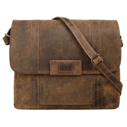 BAGAN Damen Umhängetasche, braun, Leder, vintage, Taschen, echt Leder