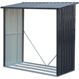 Kaminholzregal Tepro, B:157cm H:83cm T:164cm, grau, Metall, Wohnzimmer, Kaminholzlager, "Wood Store Large"