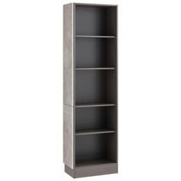 Anbauregal KOCHSTATION, B:30cm H:200cm T:60cm, grau, Regale, "KS-Tulsa", 30 cm breit, 200 cm hoch, mit 5 Fächern, MDF Front