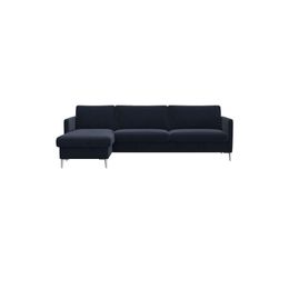Ecksofa FLEXLUX, B:247cm H:85cm T:92cm, blau, 100% Polyester, Wohnzimmer, Sofas, "Fiore, L-Form, bequem und komfortabel durch hochwertigem