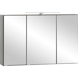 Spiegelschrank Welltime, B:100cm H:64cm T:20cm, grau, Spanplatte, Badezimmer, Schränke, "Lienz"