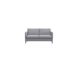 2-Sitzer FLEXLUX, B:149cm H:85cm T:92cm, grau, 100% Polyester, Sofas, "Fiore, super Sitzkomfort durch Kaltschaum im Sitz", schmale Armlehnen, Füße Alu