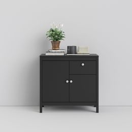 Sideboard Home Affaire, B:82,1cm H:79,7cm T:38,4cm, schwarz, Spanplatte, Wohnzimmer, Sideboards, "Madrid, Aufbewahrung, Schubladenschrank,