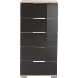 Schubkastenkommode wimex, B:49cm H:102cm T:41cm, braun, Sideboards, "Easy", mit Glas- oder Spiegelfront