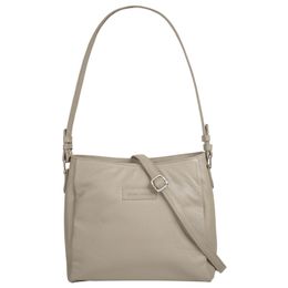 Bruno Banani Damen Shopper, beige, Leder, leicht glänzend, unifarben, Taschen, echt Leder