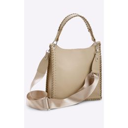 Heine Damen Handtasche, beige, Metall, Viskosemischung, unifarben, Taschen