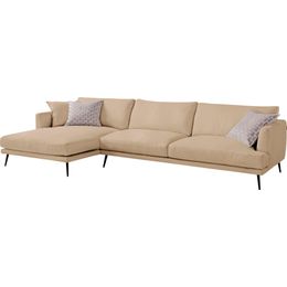 Ecksofa Egoitaliano, B:274cm H:77cm T:154cm, beige, Leder »BULL« (echtes Rindsleder). Geschliffenes, pigmentiertes und behandeltes Rindsleder mit