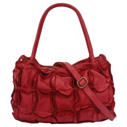 Samantha Look Damen Shopper, rot, Leder, vintage, Taschen, echt Leder, Made in Italy