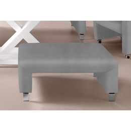 Polsterhocker, B:100cm H:50cm T:53cm, grau, exxpo - SOFA FASHION, NaturLeder;Strukturstoff (Zusammensetzung: Polyester 100%);Luxus-Microfaser