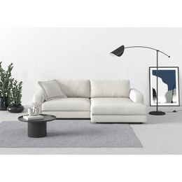 Ecksofa Trendmanufaktur, B:250cm H:84cm T:176cm, silber, 100% Polyester, Wohnzimmer, Sofas, "Bourbon, Designsofa mit tollem Sitzkomfort, L-Form",