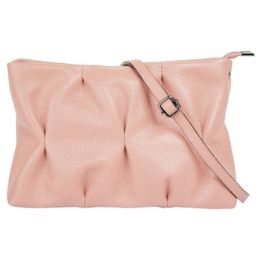 CLUTY Damen Umhängetasche, rosa, Leder, leicht glänzend, unifarben, Taschen, echt Leder, Made in Italy