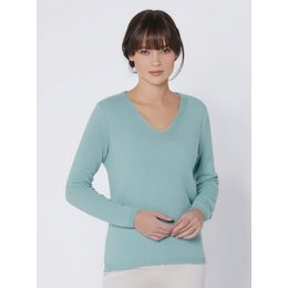 Damen Kaschmirpullover "Kaschmir-Pullover", blau, Gr. 44, CREATION L PREMIUM, unifarben, 100% Kaschmir, Pullover