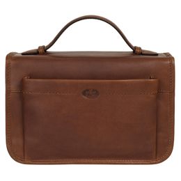 Pike PIK&Eacute; Damen Kulturbeutel, braun, Leder, leicht gl&auml;nzend, unifarben, Taschen, echt Leder