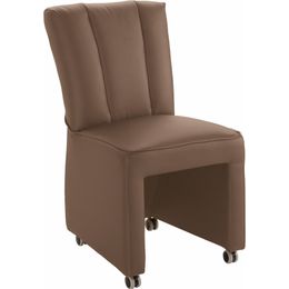 Sessel, B:52cm H:95cm T:71cm, braun, exxpo - SOFA FASHION, Wohnzimmer, Sessel, "Costa, Loungesessel, Hochlehnsessel, auf Rollen, Komfortsitzhöhe