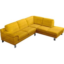 Ecksofa Egoitaliano, B:240cm H:84cm T:212cm, gelb, Luxus-Micofaser Lederoptik (100% Polyester) ist ein neues technisches Gewebe mit einem visuellen