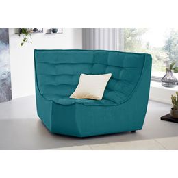 Ecksofa Calia italia, B:115cm H:88cm T:115cm, blau, Luxus-Microfaser Selfie (100% Polyester), Wohnzimmer, Sofas, "Banjo,, Eckelement, tolles Design
