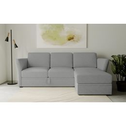 Ecksofa Home Affaire, B:242cm H:90cm T:155cm, grau, 62% Polypropylene, 38% Polyester, Wohnzimmer, Sofas, "Lavars, L-Form, Schlafsofa", mit