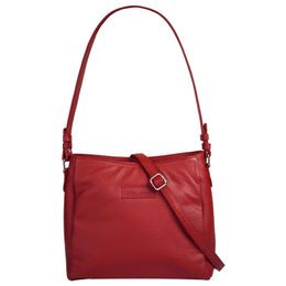 Bruno Banani Damen Shopper, rot, Leder, leicht glänzend, unifarben, Taschen, echt Leder