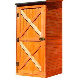 Garten-Geräteschrank Promadino, braun, Holzwerkstoff, Gerätehäuser, "Pforzheim"