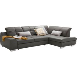 Ecksofa, B:292cm H:89cm T:212cm, grau, SET ONE BY Musterring, 100% Polyester, Wohnzimmer, Sofas, "SO 1200 inkl. Sitztiefen- & Rückenverstellung für