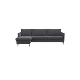 Ecksofa FLEXLUX, B:247cm H:85cm T:92cm, grau, Wohnzimmer, Sofas, "Fiore, super Sitzkomfort durch Kaltschaum im Sitz, L-Form", schmale Armlehnen, Füße
