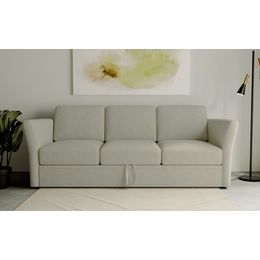 3-Sitzer Home Affaire, B:230cm H:90cm T:89cm, beige, 62% Polypropylene, 38% Polyester, Sofas, "Lavars Schlafsofa", mit Bettfunktion, in zwei