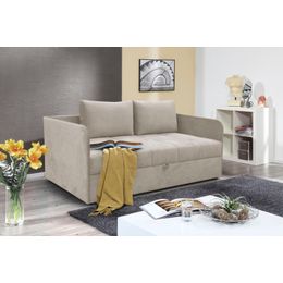 Schlafsofa Alina, B:209cm H:73cm T:95cm, grau, Struktur fein XBO (100% Polyester), Kinderzimmer, Sofas, "Marla", inkl. Stauraum und 2 Rückenkissen
