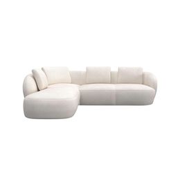 Ecksofa FLEXLUX, B:265cm H:85cm T:237cm, beige, 100% Polyester, Wohnzimmer, Sofas, "Torino, rund, L-Form, Sofa-Ecke mit Ottomane", Modernes,