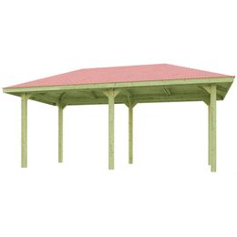 Pavillon Weka, braun, Garten, Pavillons, "Gartenoase 651 B Gr.1, inkl. roten Dachschindeln", 18 mm Massivholzdach