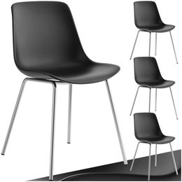 TecTake&reg; Kunststoffstuhl, gro&szlig;e Kunststoffschale, schlanke Stahlbeine, 46 x 55 x 80,5 cm