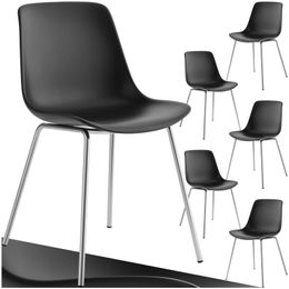TecTake&reg; Kunststoffstuhl, gro&szlig;e Kunststoffschale, schlanke Stahlbeine, 46 x 55 x 80,5 cm