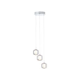 Brilliant Rafa LED Pendelleuchte 3flg Rondell chrom/rauchglas Innenleuchten,Pendelleuchten,-Rondell 3x 5.67W LED integriert, (Lichtstrom: 528lm, Lichtfarbe: 3000K) In der H&ouml;he einstellbar / Kabel