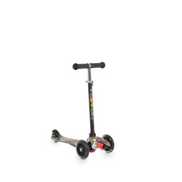 Moni Kinderroller Fidget 3 R&auml;der h&ouml;henverstellbar, PU-R&auml;der, Wasserdruck, ABEC-7 schwarz